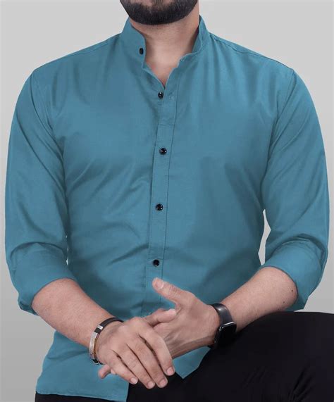 Men Regular Fit Solid Stand Collar Shirt At Rs 170 Parvat Gam Surat