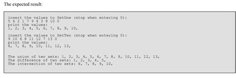 Solved Please Implement Set Cpp To Int Main No Changes Chegg Com