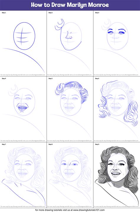 How To Draw Marilyn Monroe Celebrities Step By Step