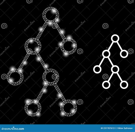 polygonal 2d mesh binary hierarchy with glare spots stock vector