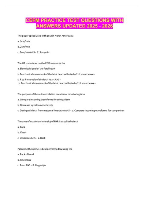 Cefm Practice Test Questions With Answers Updated Ncc Electronic