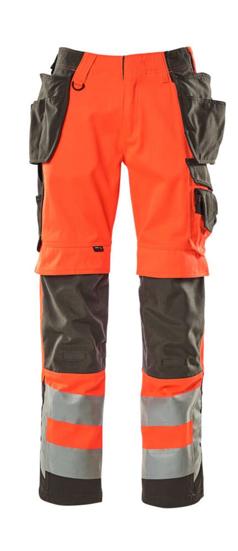 Mascot Workwear Hi Vis Wigan Trousers With Holster Pockets Safe