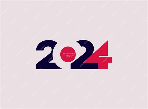 Premium Vector 2024 Happy New Year Logo Design 2024 Text Number