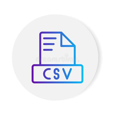 Csv Document Format File Icon With Gradient Outlines Vector Illustration Stock Vector