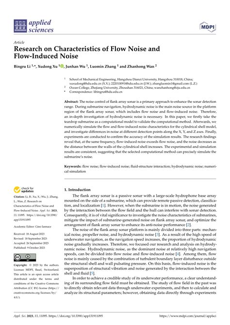 Pdf Research On Characteristics Of Flow Noise And Flow Induced Noise