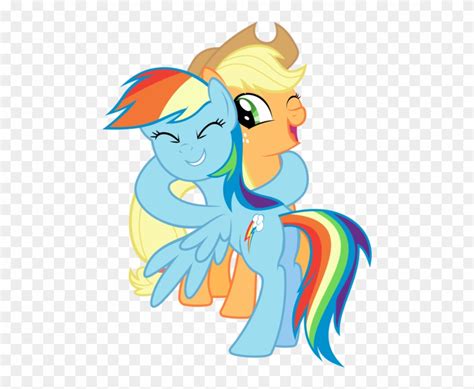 Posted Image Applejack And Rainbow Dash Hug Clipart 1712673