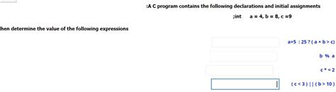 Solved A C Program Contains The Following Declarations And