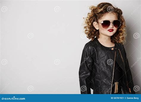 Cool Girl In Sunglasses Stock Image Image Of Copy Leather 50781921