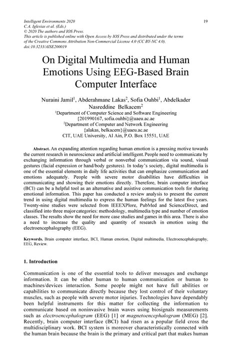 PDF On Digital Multimedia And Human Emotions Using EEG Based Brain Computer Interface