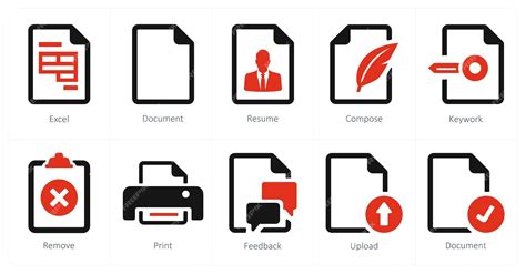 Premium Vector A Set Of 10 File Icons As Excel Document Resume
