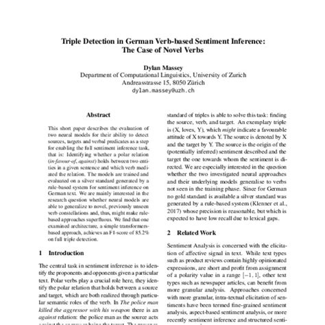 Triple Detection In German Verb Based Sentiment Inference The Case Of
