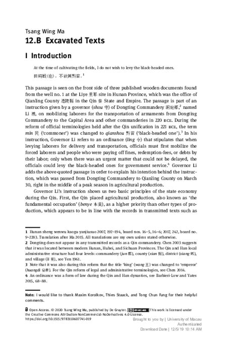 pdf qin and han evidence 12 b excavated texts