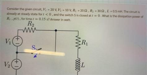 Solved Consider The Given Circuit Vi V V V R Chegg Com