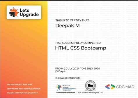 Deepak M On Linkedin Webdevelopment Html Css Bootcampgraduate