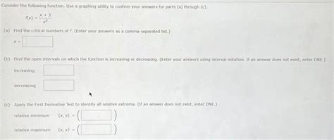 Solved Consider The Following Function Use A Graphing