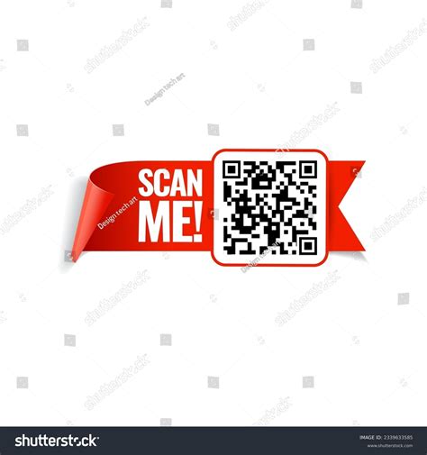 Scan Me Icon Red Ribbon Symbol Stock Vector Royalty Free 2339633585 Shutterstock