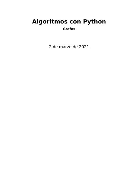 Pdf De Programación Algoritmos Con Python Grafos