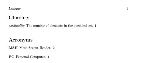 Glossaries Different Formatting For Acronyms And Glossary Entries