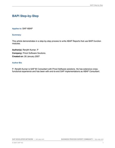 Step By Step Guide For Creating First Abap Report In Sap Pdf