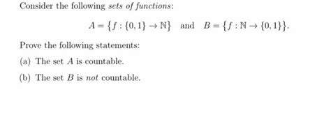 Solved Consider The Following Sets Of Functions Chegg