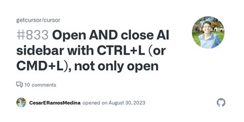 Open AND Close AI Sidebar With CTRL L Or CMD L Not Only Open Issue
