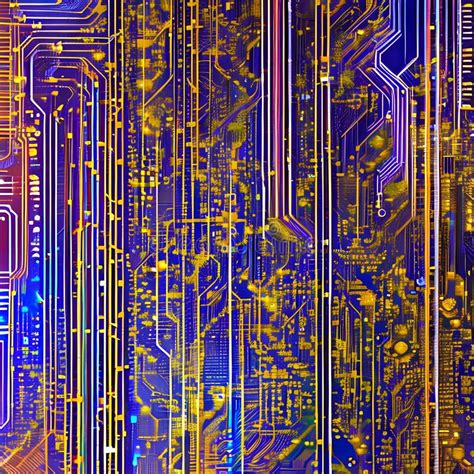 A Digital Glitch Effect Overlaying A Circuit Board Pattern Symbolizing The Fusion Of Art And