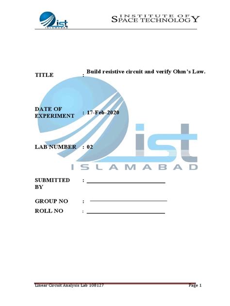 Lab 02 Pdf Electrical Network Resistor