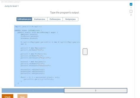 Solved Jump To Level Type The Program S Output Chegg