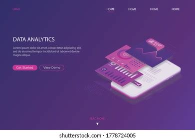 Ui Ux Analytics Dashboard Isometric Landing Stock Vector Royalty Free Shutterstock