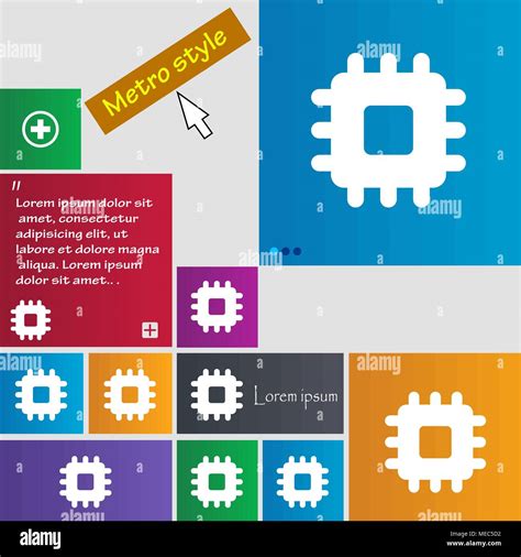 Central Processing Unit Icon Sign Buttons Modern Interface Website