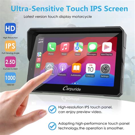 Carpuride W502 W702 Pro Motorcycle Carplay Stereo Tpms Optional Sos