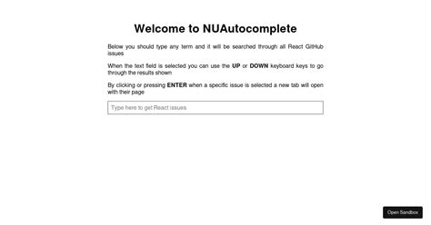 Nu Autocomplete Codesandbox