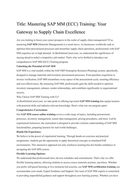 Ppt Best Online Career Sap Mm Powerpoint Presentation Free Download Id 13131718