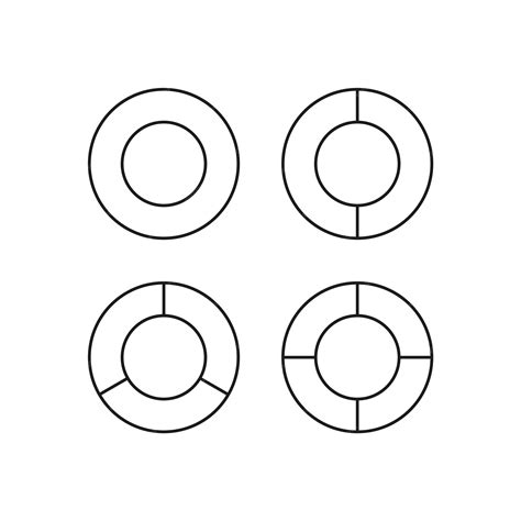 Premium Vector Pie Diagram Divided Into Segments Piechart With Slices Circular Chart Templates