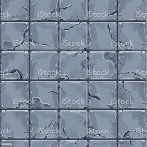 벽돌 바위 만화 스타일의 게임 배경 원활한 질감의 표면에서 돌담 Ui 게임 자산 도로 또는 바닥 재료 벡터 일러스트 레이 션 거리에 대한 스톡 벡터 아트 및 기타 이미지