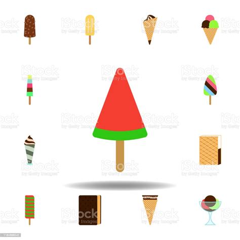 아이스크림 수박 색 아이콘입니다 아이스크림 일러스트 아이콘의 요소입니다 기호 및 기호는 웹 로고 모바일 앱 Ui 흰색 배경의 Ux에 사용할 수 있습니다 건강한 식생활에 대한