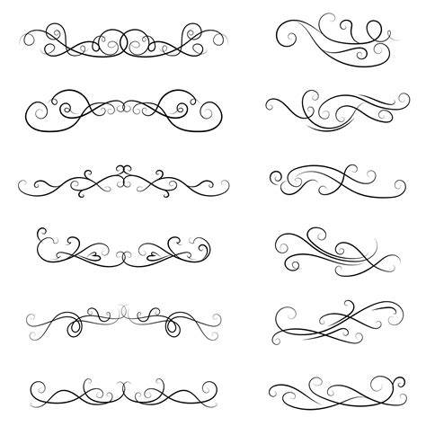 Calligraphic Swirl Border Elements 11885735 Vector Art At Vecteezy