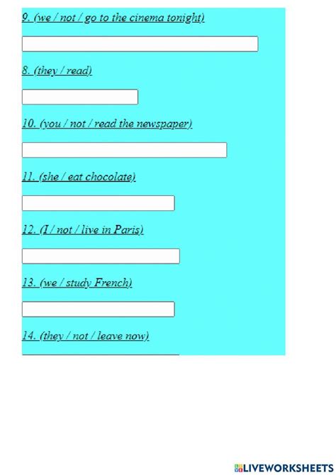 Present Continous Online Exercise For 4 Live Worksheets