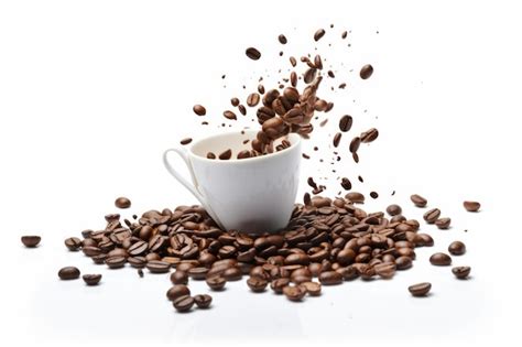 Premium Photo Caffeine Catastrophe Coffee Beans Overflow From A Cup