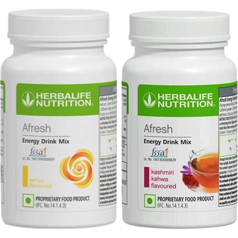 Herblife Afresh Energy Drink Concentrated Tea Lemon With Kashmiri