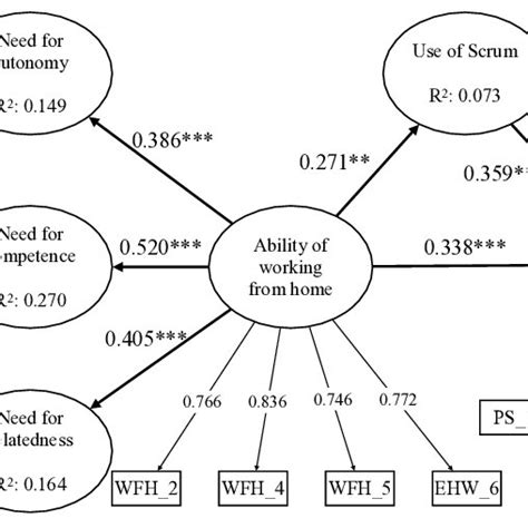 Measurement And Structural Model With Outer Loadings R 2 And Path