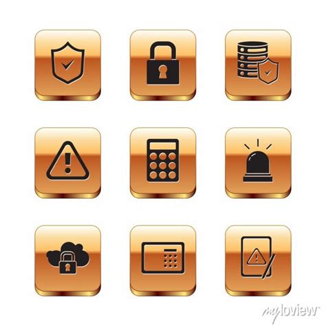 Set Shield With Check Mark Cloud Computing Lock Safe Password • Wall Stickers Screen
