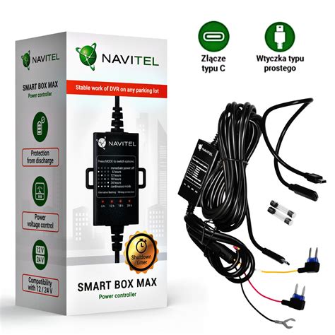 Adapter zasilania NAVITEL Smart Box Max USB-C ACC do trybu parkingowego ...