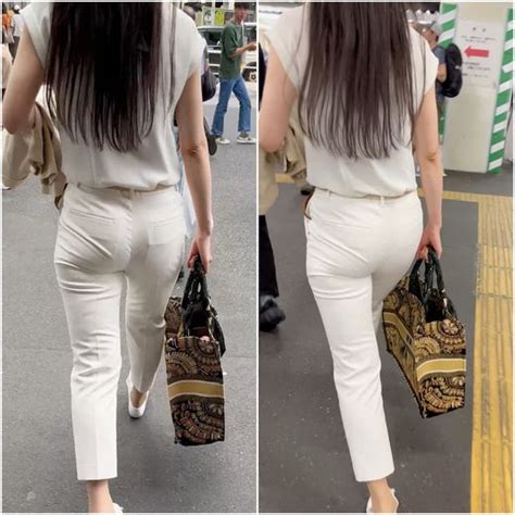 《良い形だ！珍しい白パンツスーツの綺麗なol》