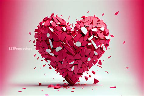 Exploding Heart Valentines Background