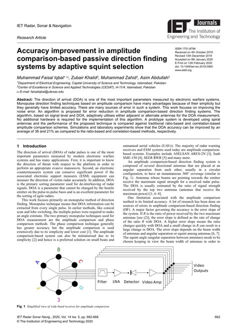 Accuracy Improvement In Amplitude Comparison Based Passive Direction Finding Systems By Adaptive