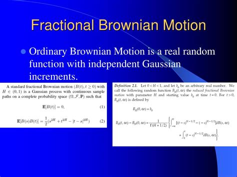 Ppt Some Stochastic Systems With A Fractional Brownian Motion And