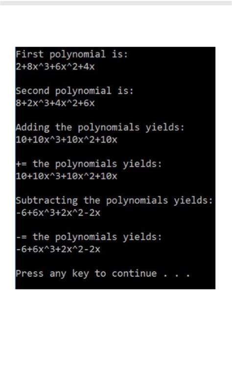 solved develop class polynomial the internal