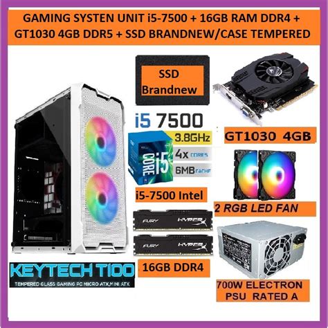 Gaming System Unit Intel 6th 7th 8th 9th Gen With Gpu And Ddr4 Ram 128gb 256gb Ssd Shopee