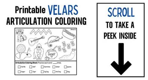 Velar Articulation Coloring Sheets For Speech Therapy By Jennies